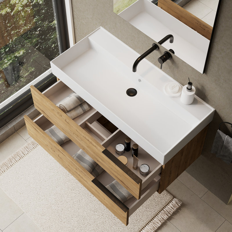 Alpen Home Antora 1000mm Wall Hung Vanity Unit With 0 Tap Hole Veneto ...