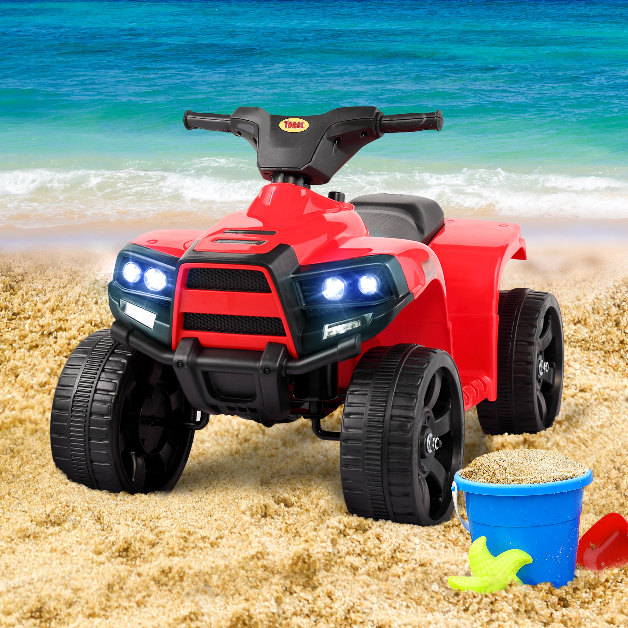 TOBBI_TOYS 6V ATV Battery Powered Four-Wheeler Ride-on Toy with Bright ...