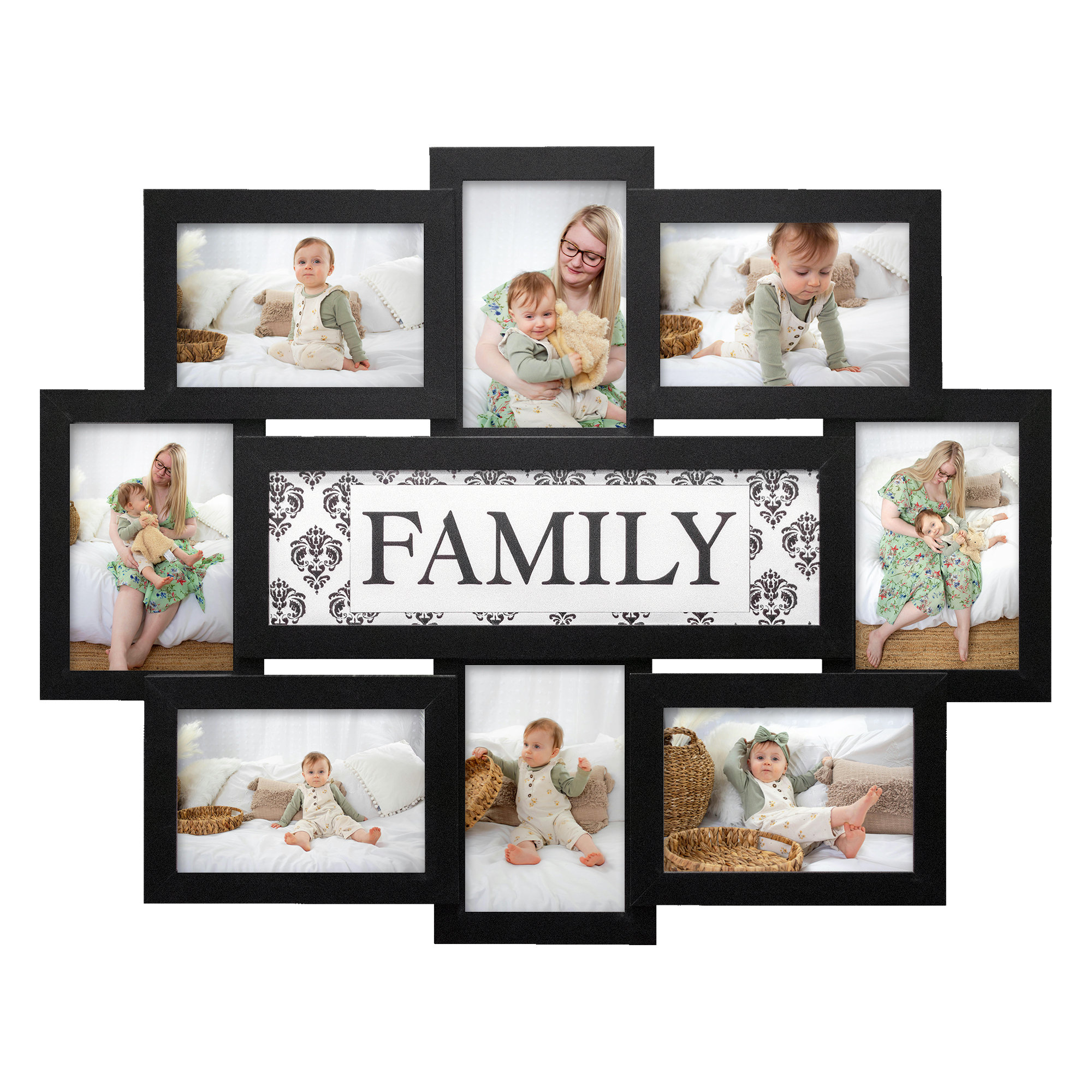 Ebern Designs Pourteau 8 Opening Family Picture Frame | Wayfair