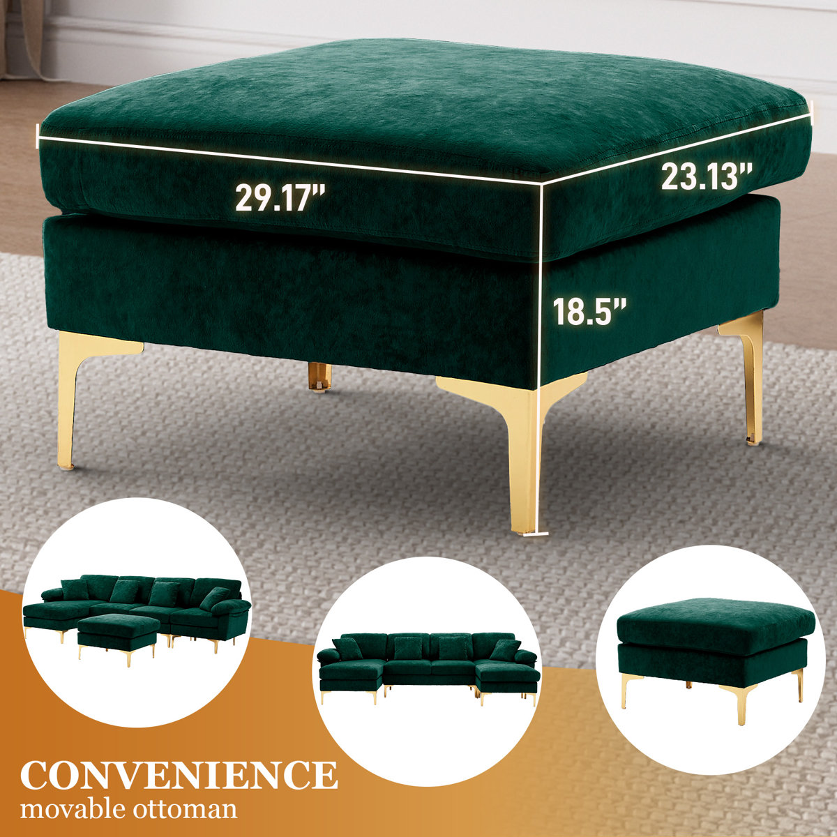 Mercer41 Antelmo 4 - Piece Upholstered Sectional with Ottoman & Reviews ...