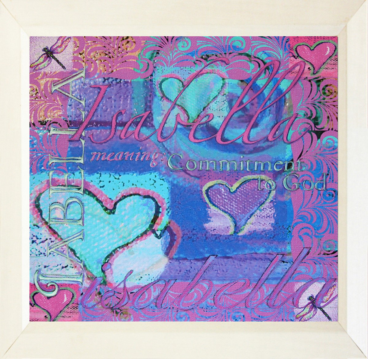 Buy Art For Less 'Isabella Meaning Commitment to God Hearts and ...