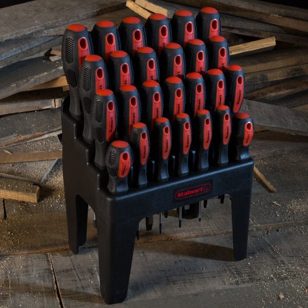 Stalwart 26-Piece Screwdriver Set with Wall Mount, Stand, and Magnetic ...