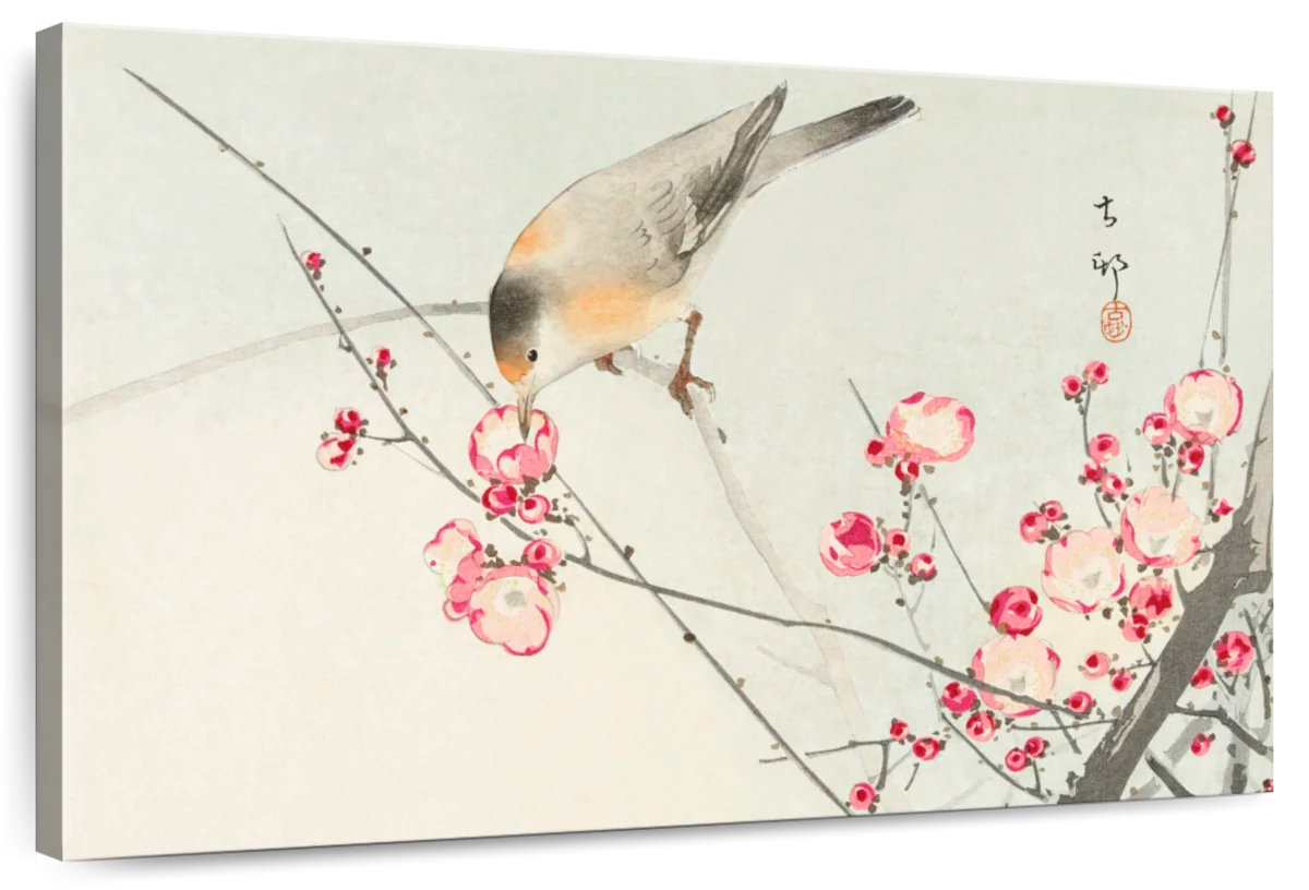 Ebern Designs Brampt Songbird On Blossom Branch | Wayfair