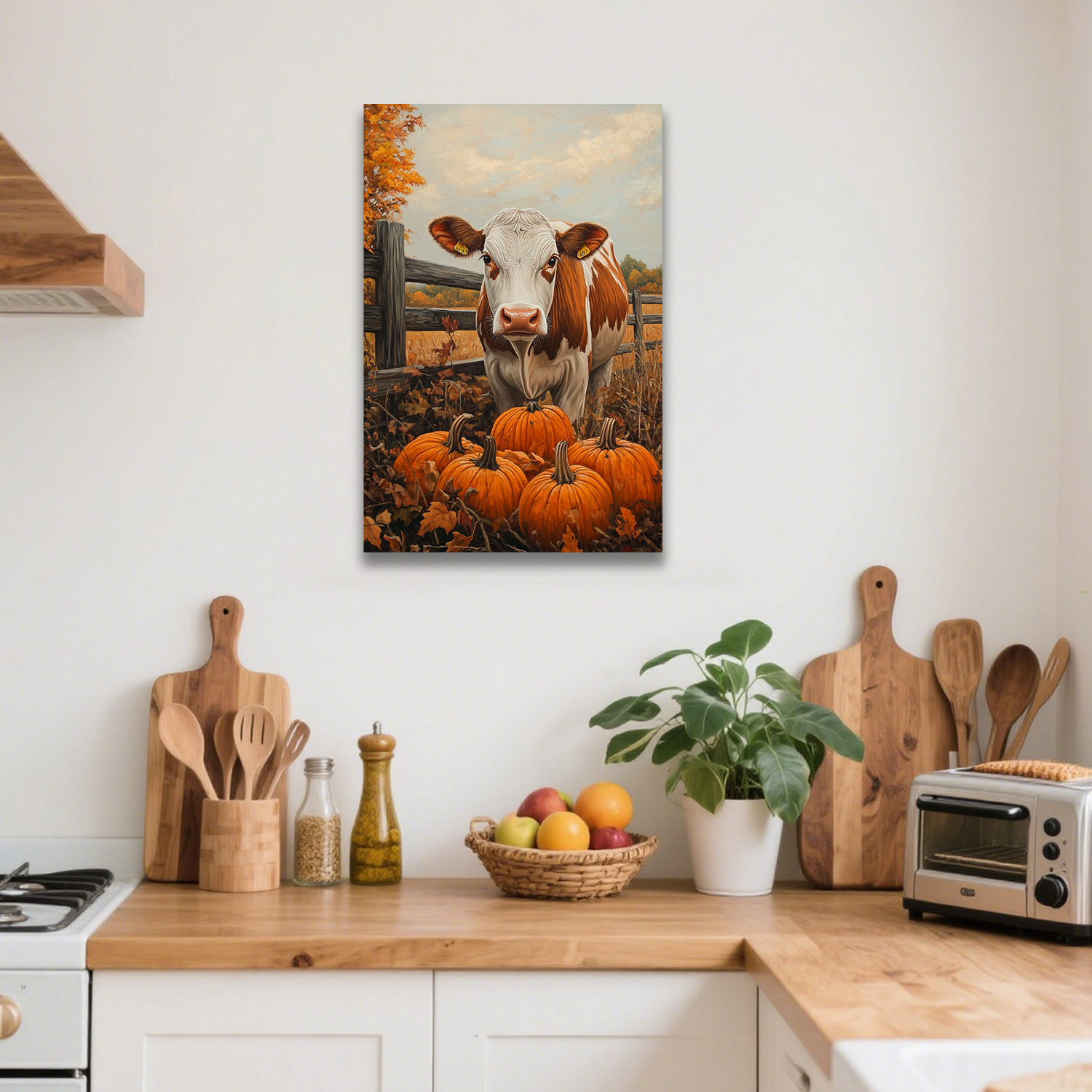 The Holiday Aisle® Farmhouse Highland Cow Wall Art Rustic Butterfly Cow ...