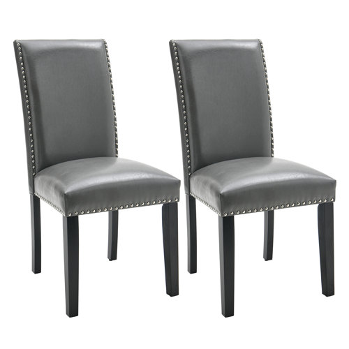 Faux Leather Gray Kitchen & Dining Chairs You'll Love | Wayfair