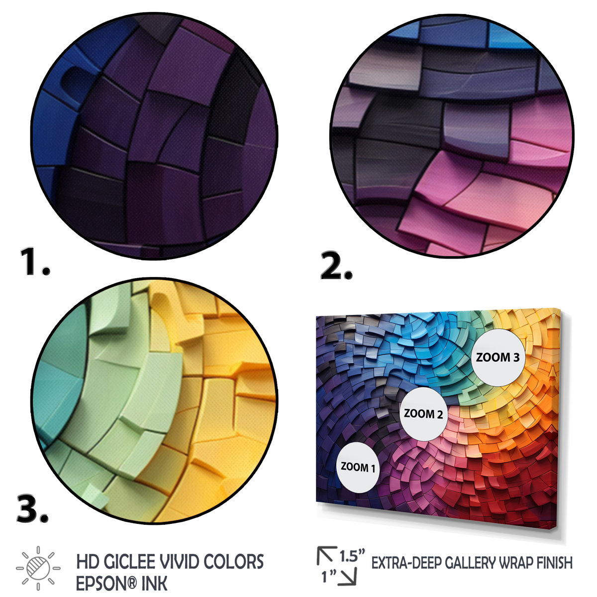 Latitude Run® Abstract Rainbow Colorful Arch Collage On Canvas Print ...