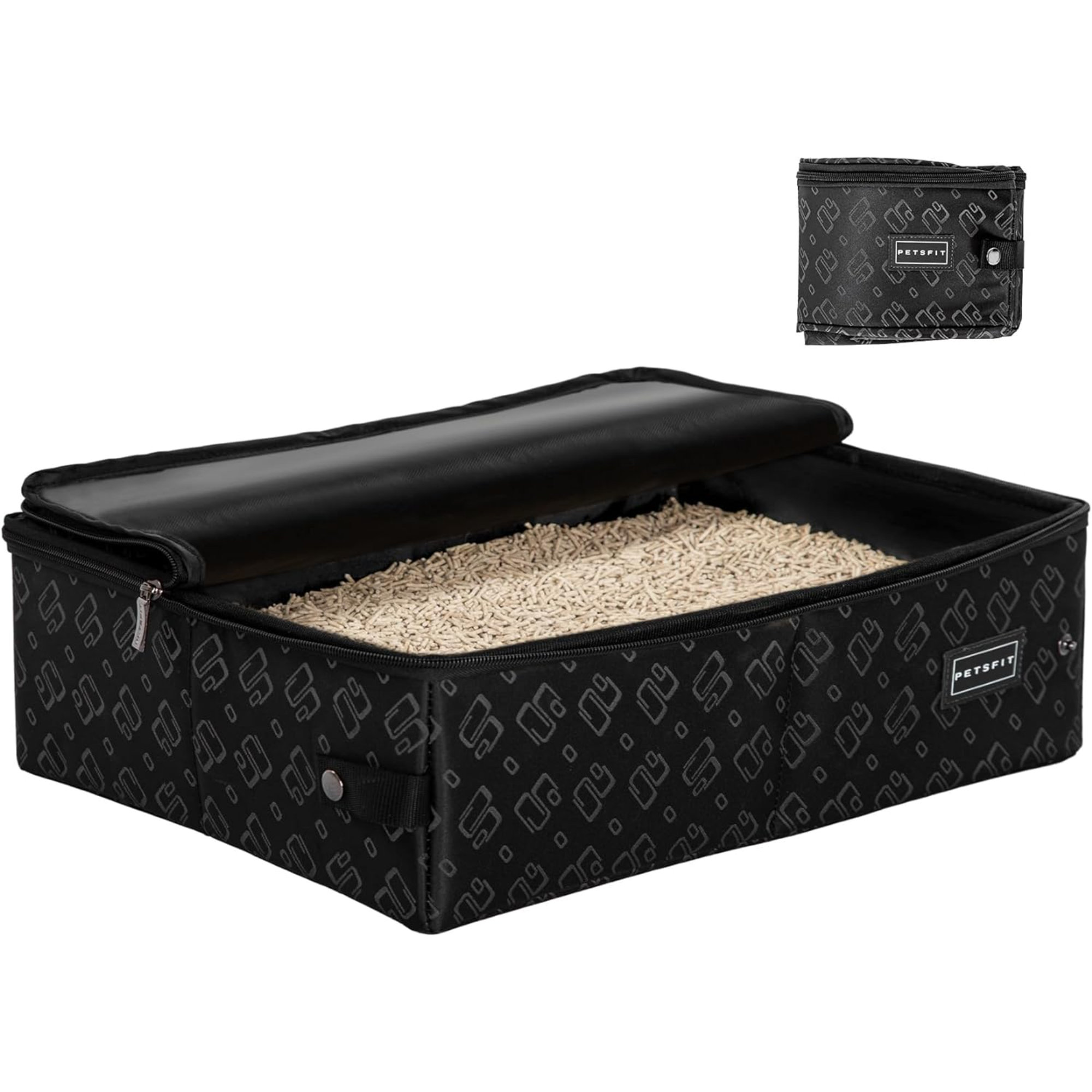 ToccoLeggero Travel Portable Cat Litter Box With Lid For Medium Cats ...