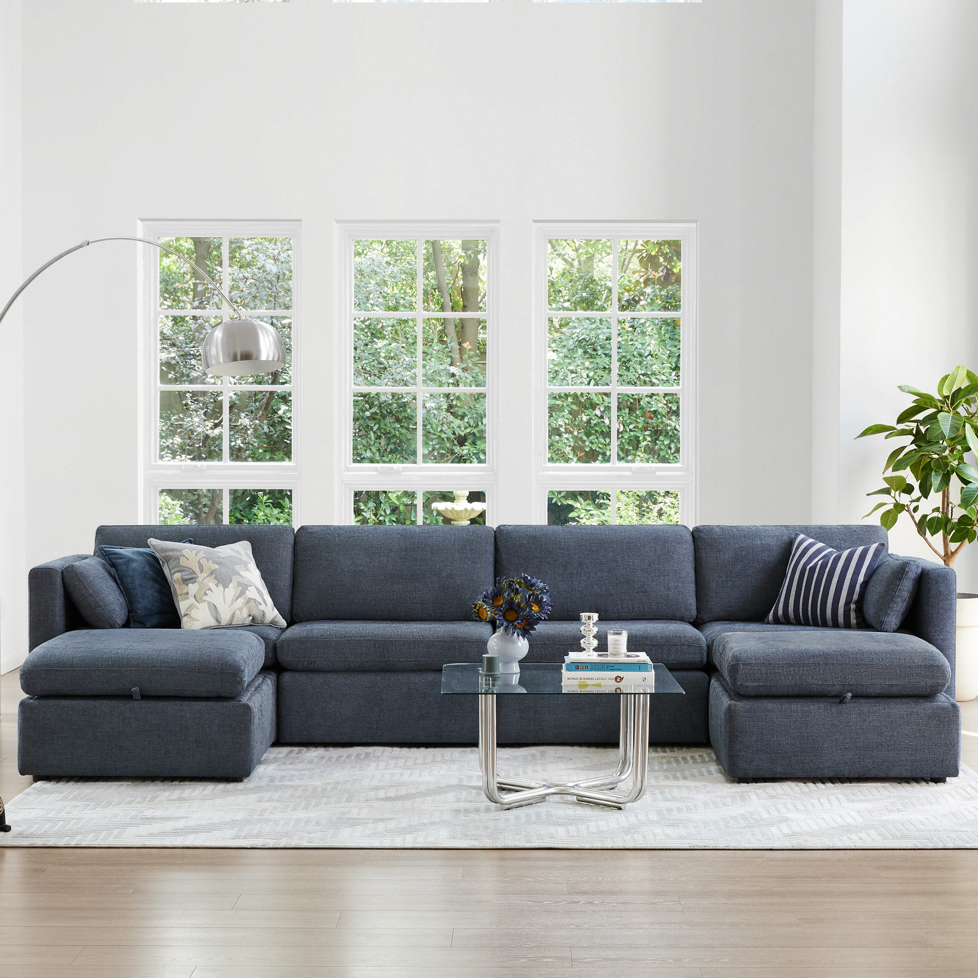 George Oliver Winfree 6- Piece 146.5" Upholstered Sectional & Reviews ...