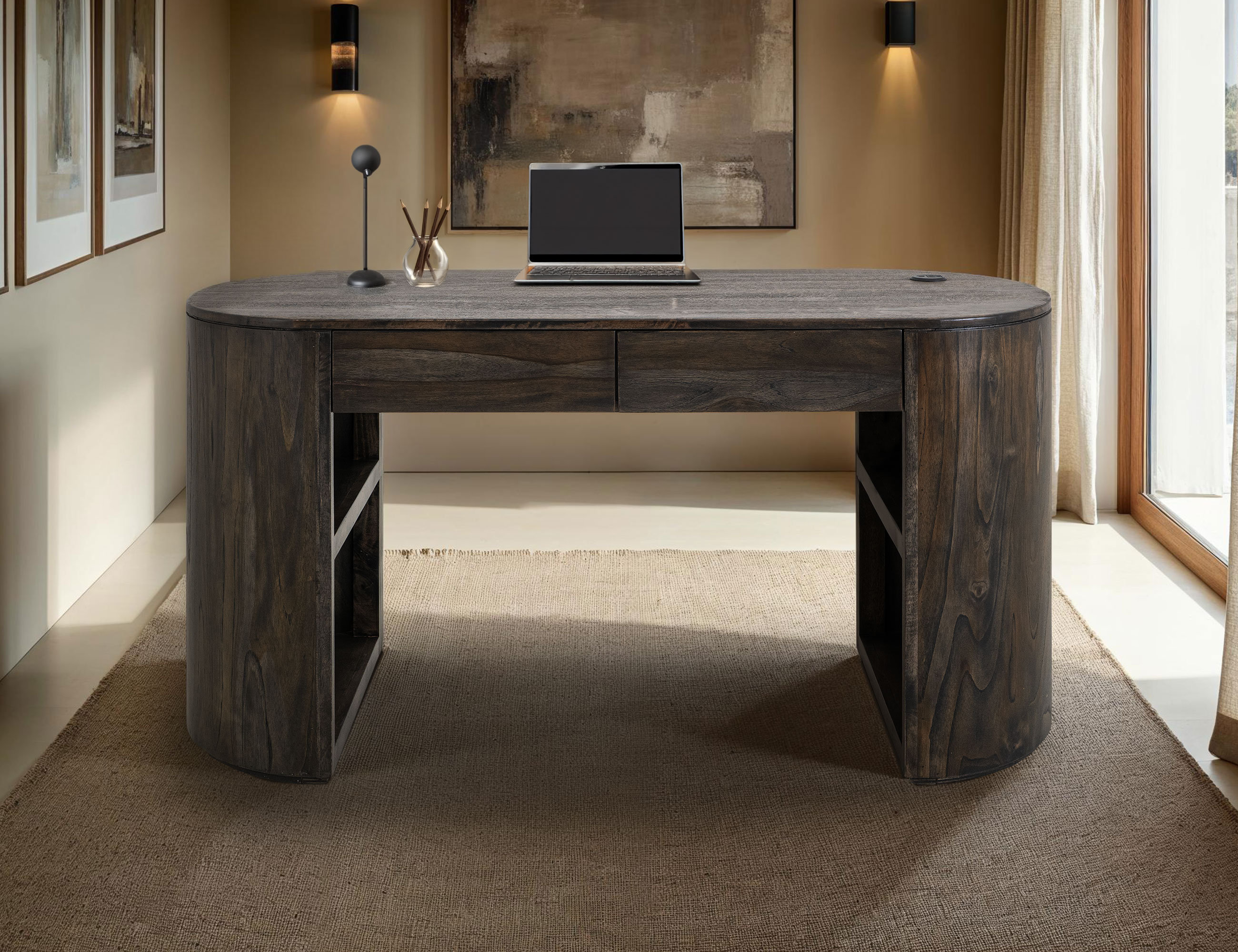 Latitude Run® 2 Drawer, Desk | Wayfair