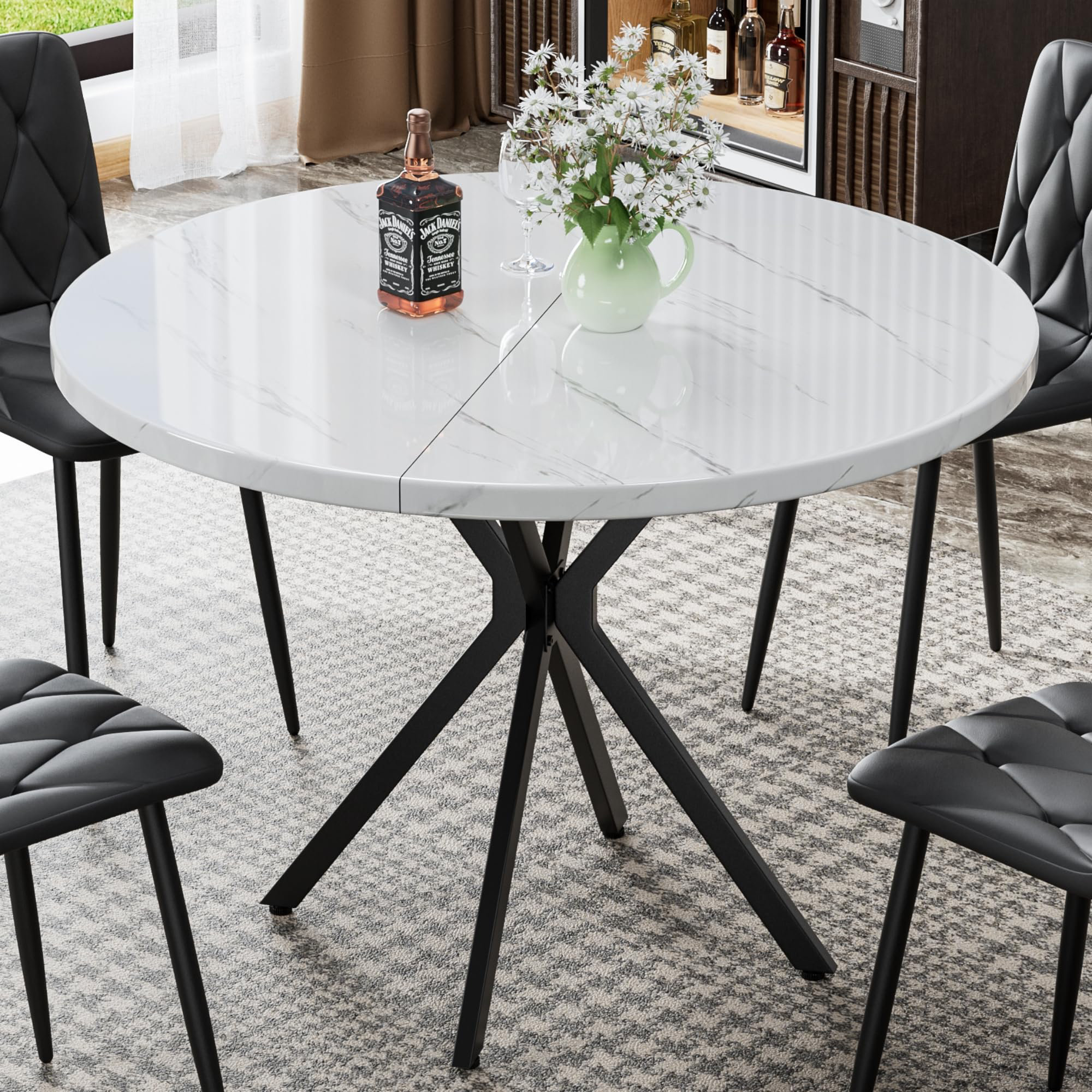 Wrought Studio DKLGG 39" White Round Dining Table - Wayfair Canada