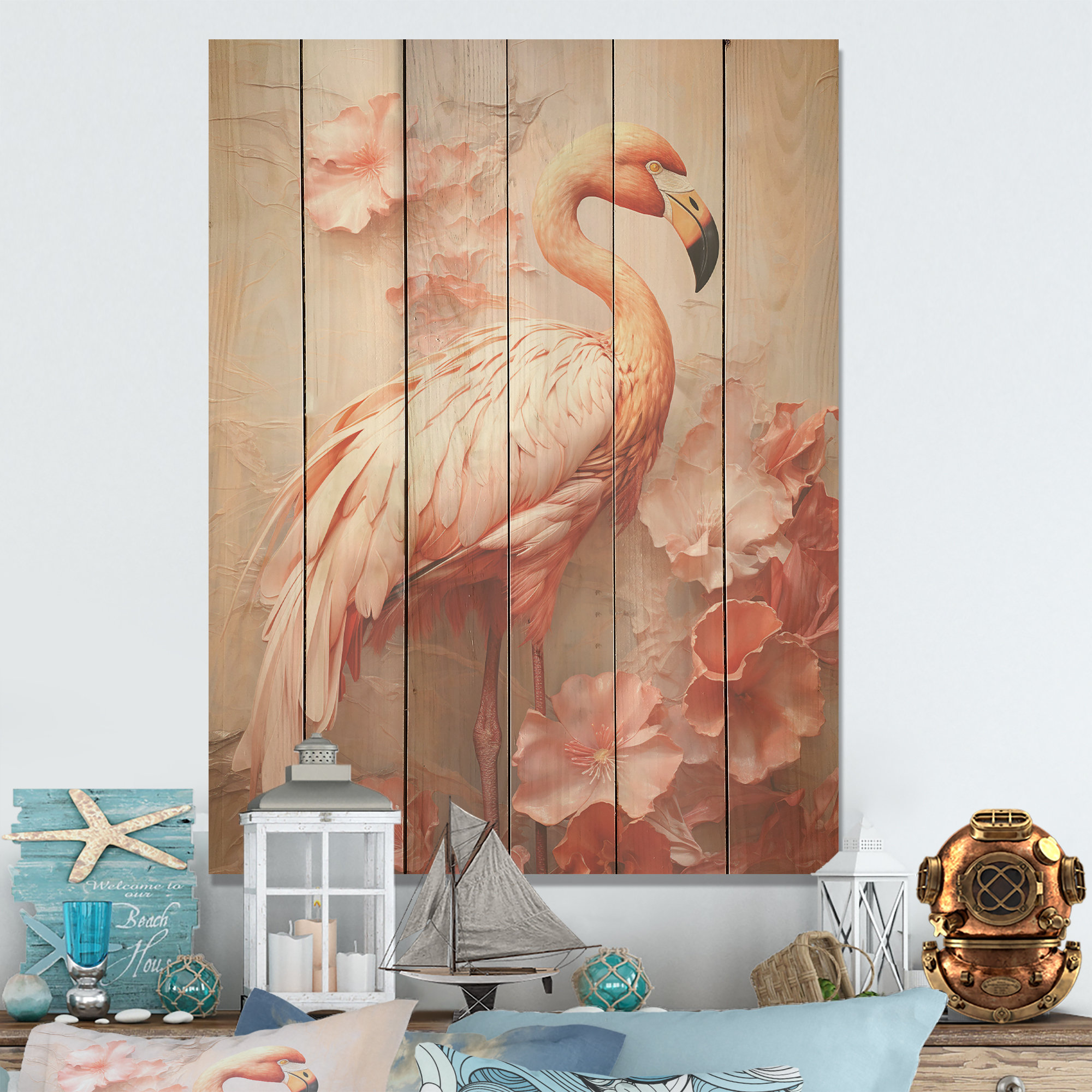 Bay Isle Home™ Pink Flamingo Paradise - Flamingo Wood Wall Art On ...
