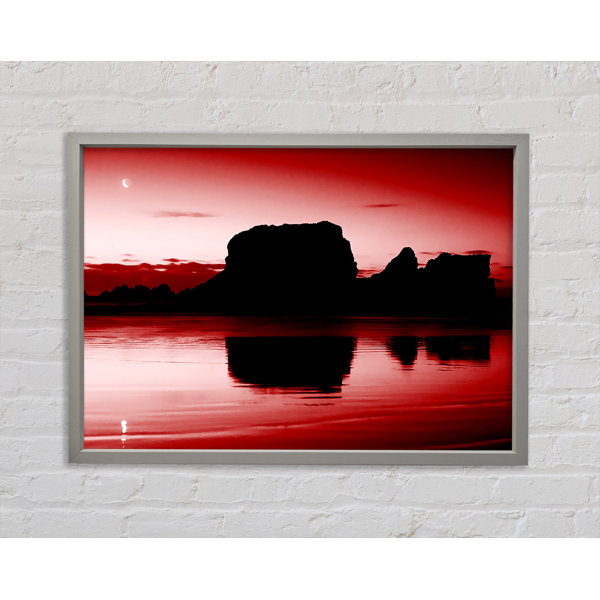 House of Hampton Moon Reflections Red Framed Print | Wayfair.co.uk