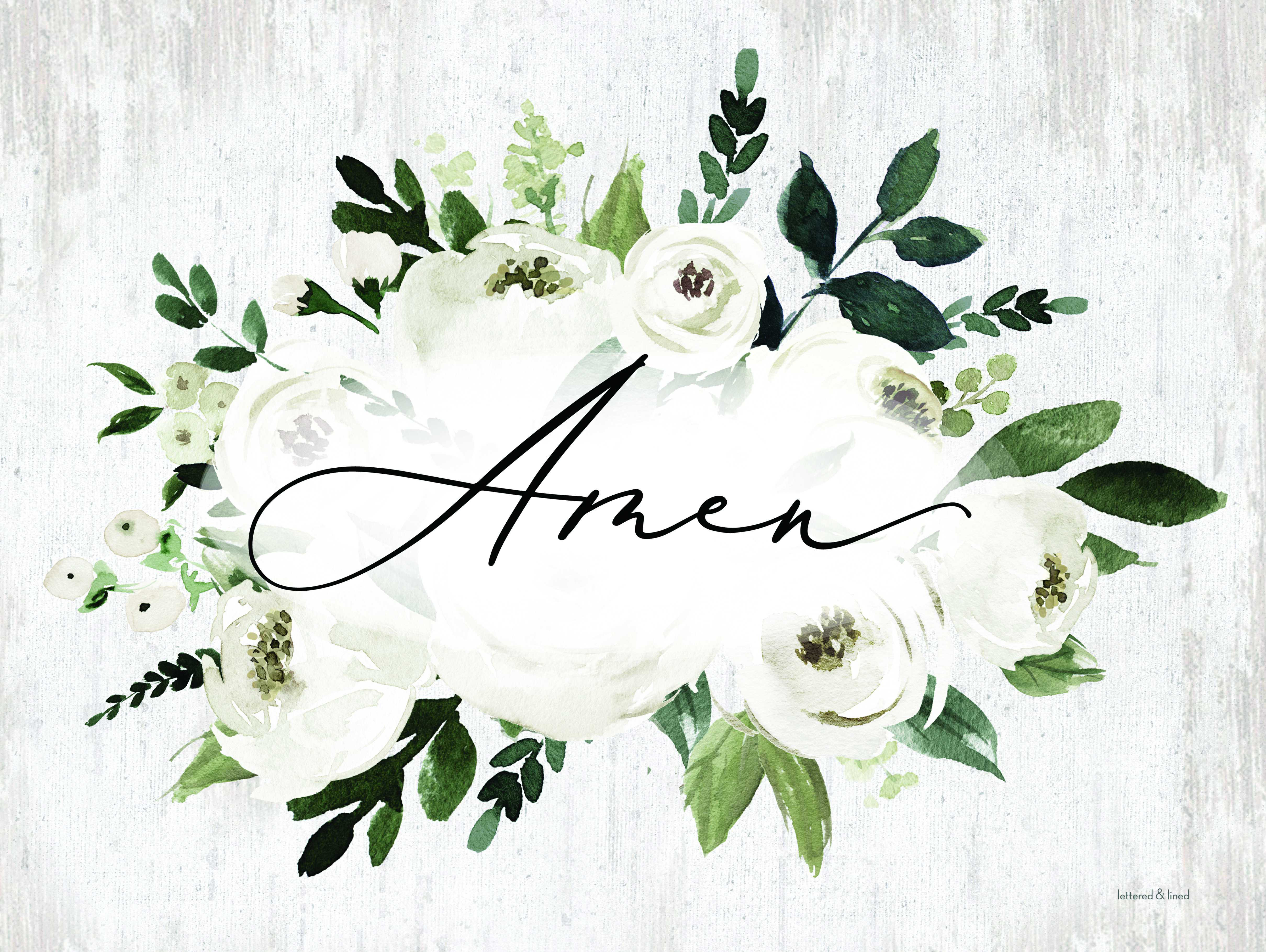 Trinx Amen by Lettered & Lined - Wrapped Canvas Print | Wayfair