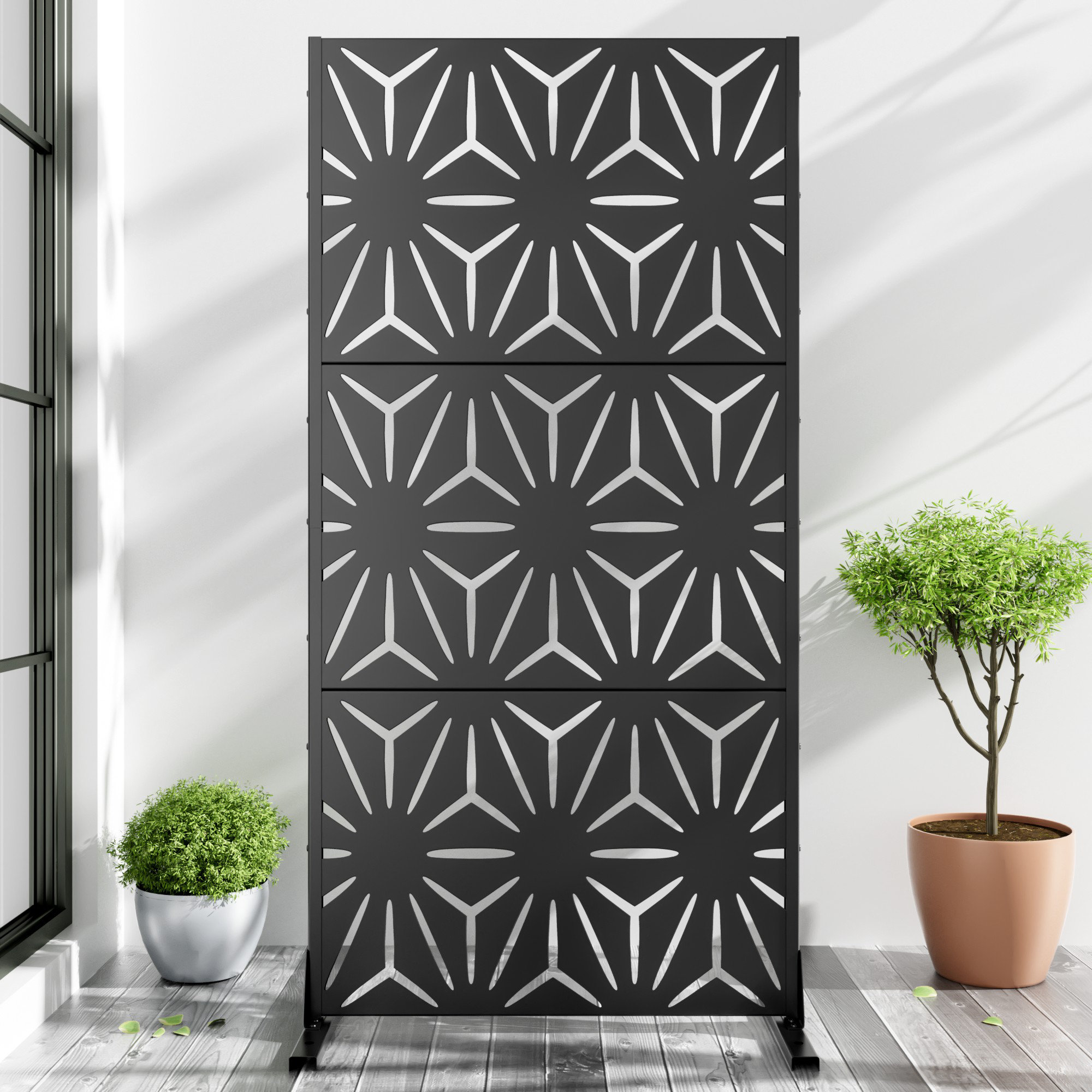 Dovelina Metal Privacy Screen Fence Panel | Wayfair