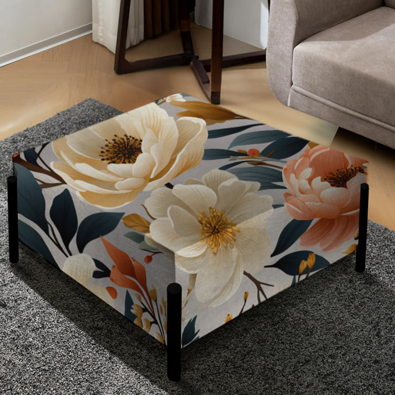 Design Art Coral Rustic Elegance Floral Pattern - Floral Large Square ...