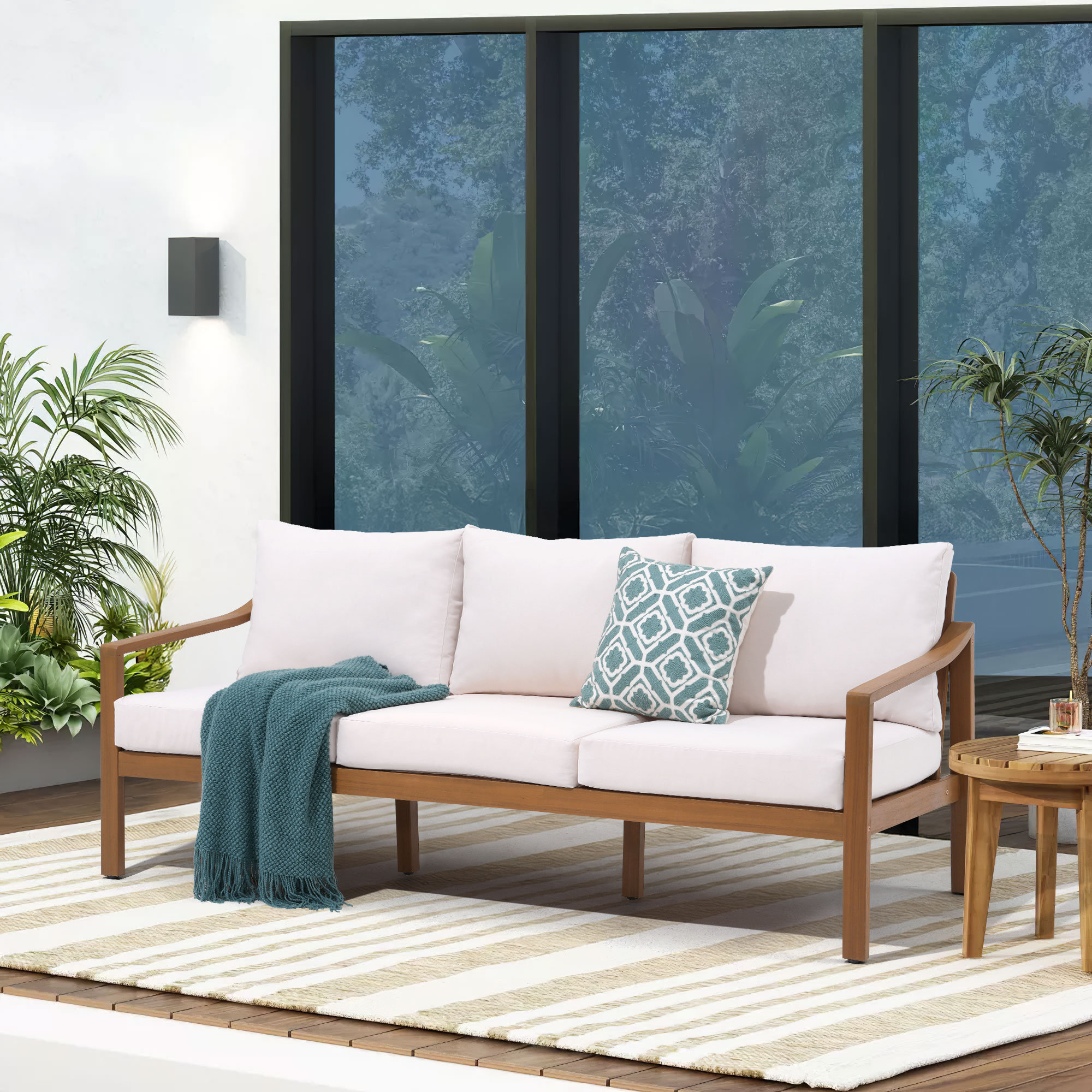 Latitude Run® Outdoor Patio Sofa With Cushions & Reviews | Wayfair