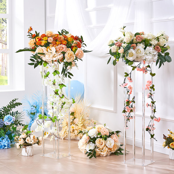 VEVOR 23.6inch High Acrylic Wedding Flower Stand Floral Display Racks ...
