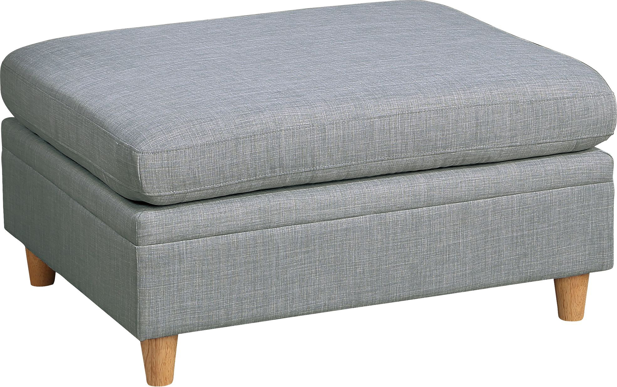 Latitude Run® Living Room Furniture Ottoman Light Grey Dorris Fabric ...