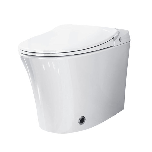 Mondawe 1 Gallons Heated Seat Round Bidet Toilet Smart Toilet with ...