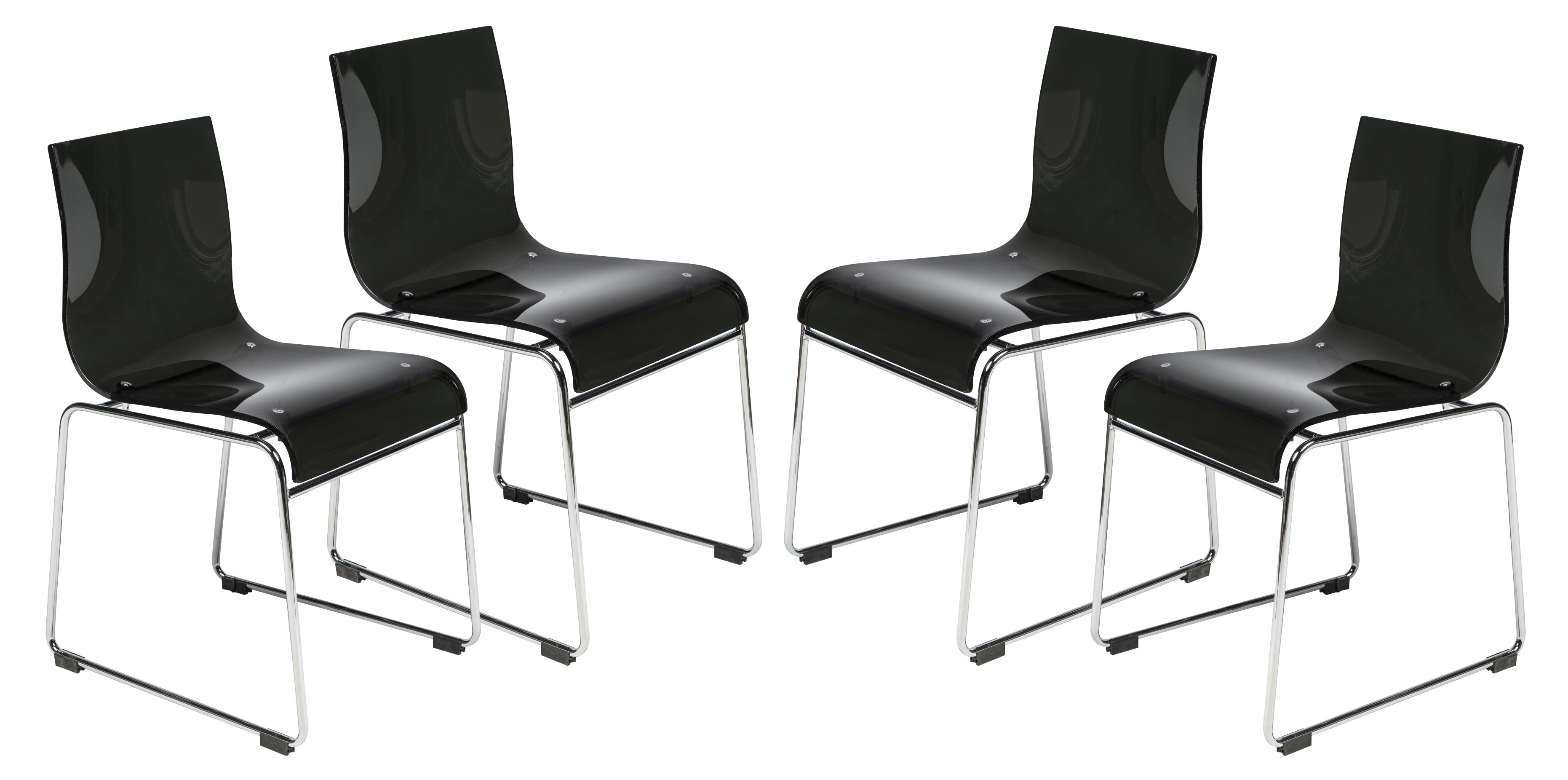 Orren Ellis Jarnagin Modern Acrylic Dining Side Chair with Chrome Legs ...