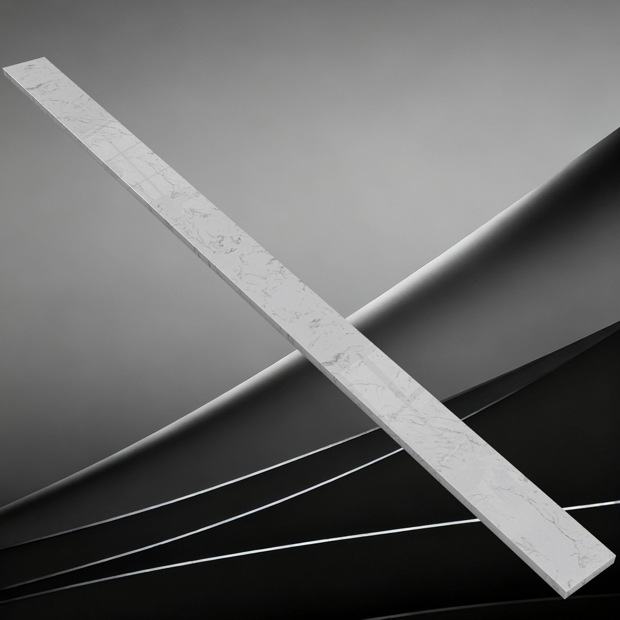 GETPRO 72'' W X 4'' H Engineered Stone Carrara White Backsplash ...