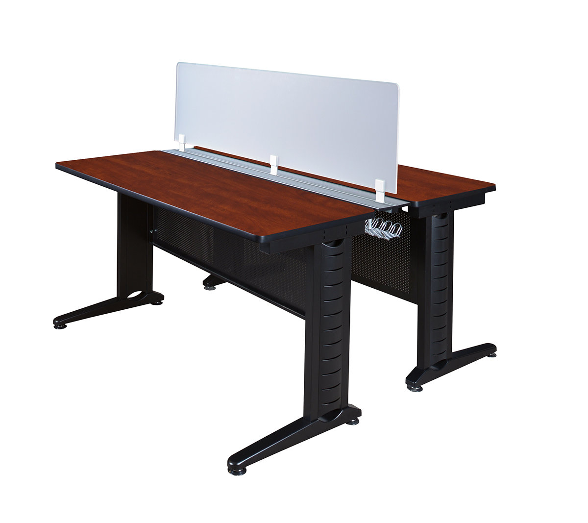 Regency Fusion 2 Person Bench Workstation with Privacy Panel | Wayfair