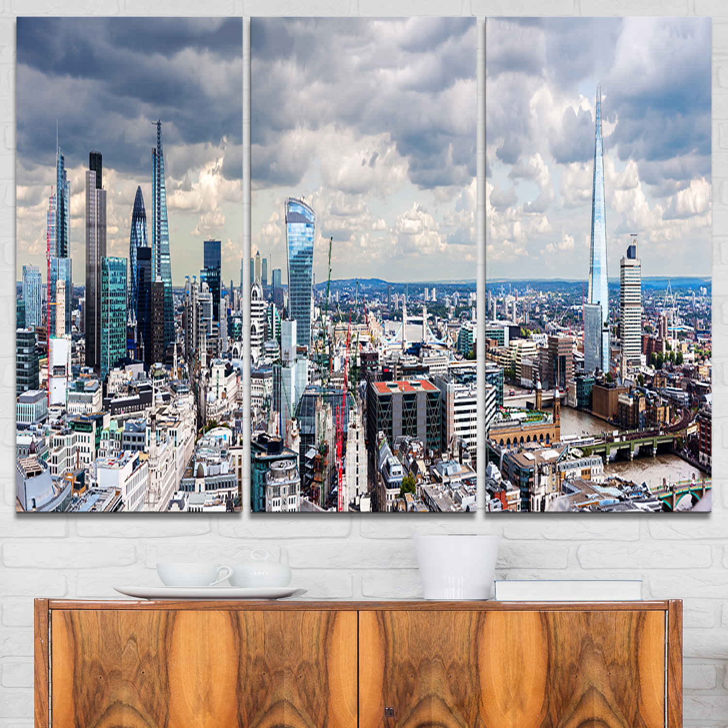 Design Art 'City of London Cityscape' Photograph Multi-Piece Image on ...