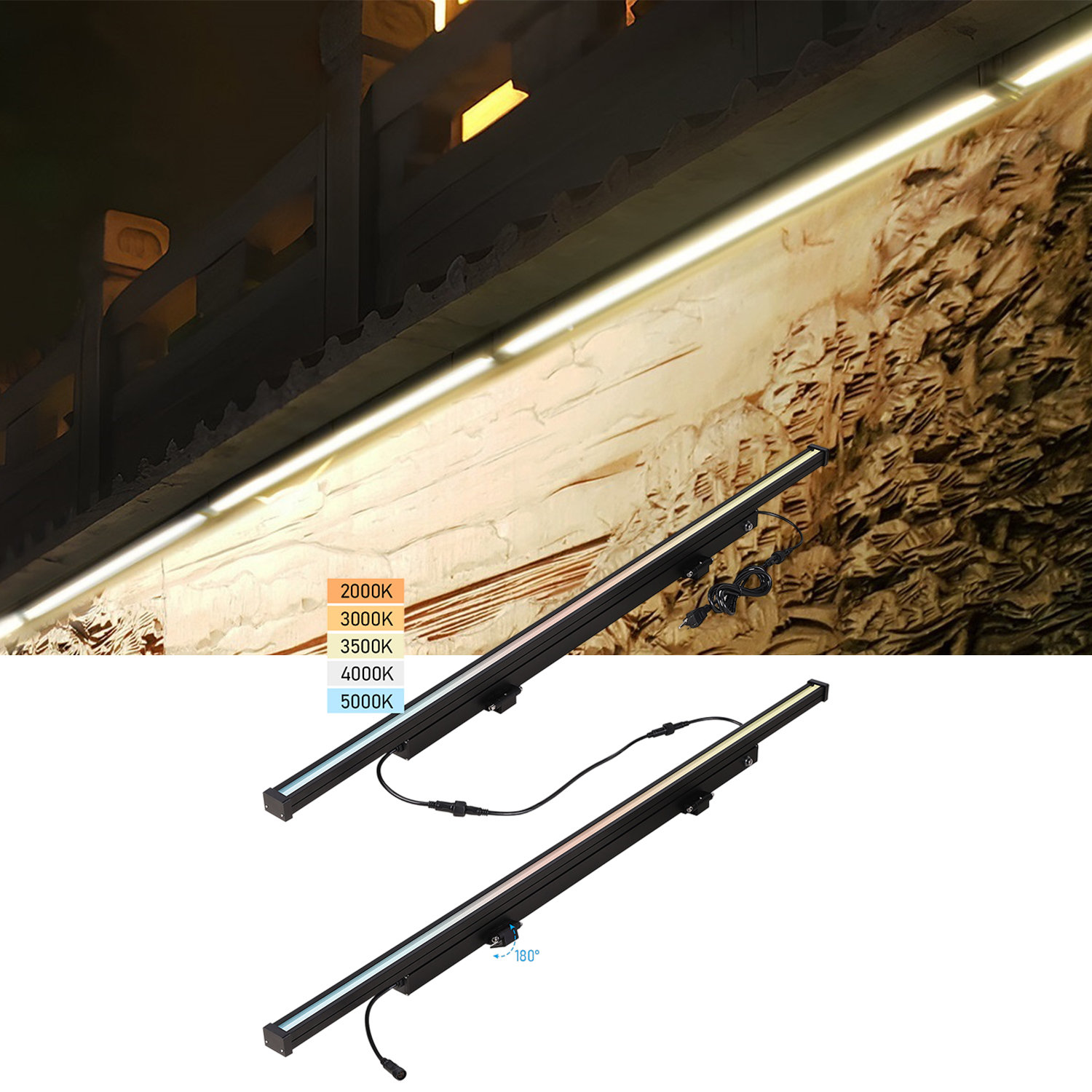 Brayden Studio® 5cct 4ft Exterior Wall Washer Lights With Plug, 35w 110 ...