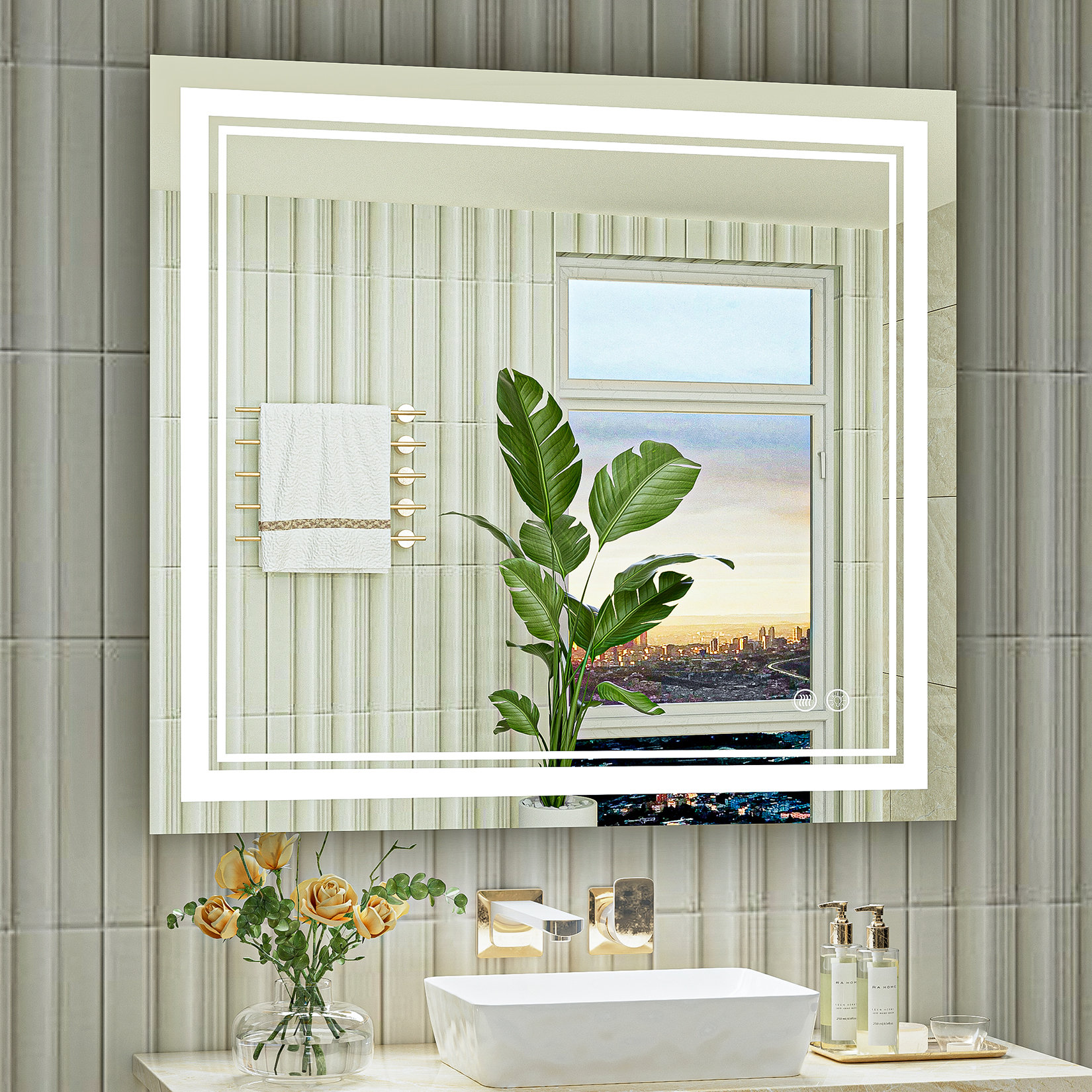 Wrought Studio™ Jayce LED Vanity Mirror with Memory Function, 3 Color Temperatures & Dimmable ...