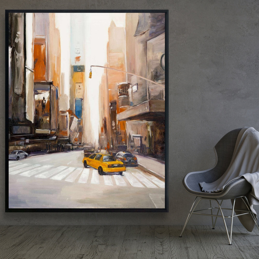 Begin Edition International Inc. " Calm Street With Taxi " | Wayfair
