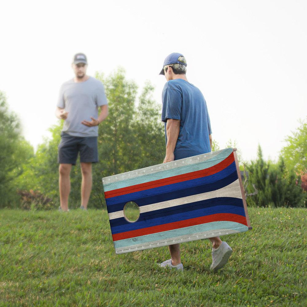 The American Cornhole Association American Moto Curved Stripes Star ...