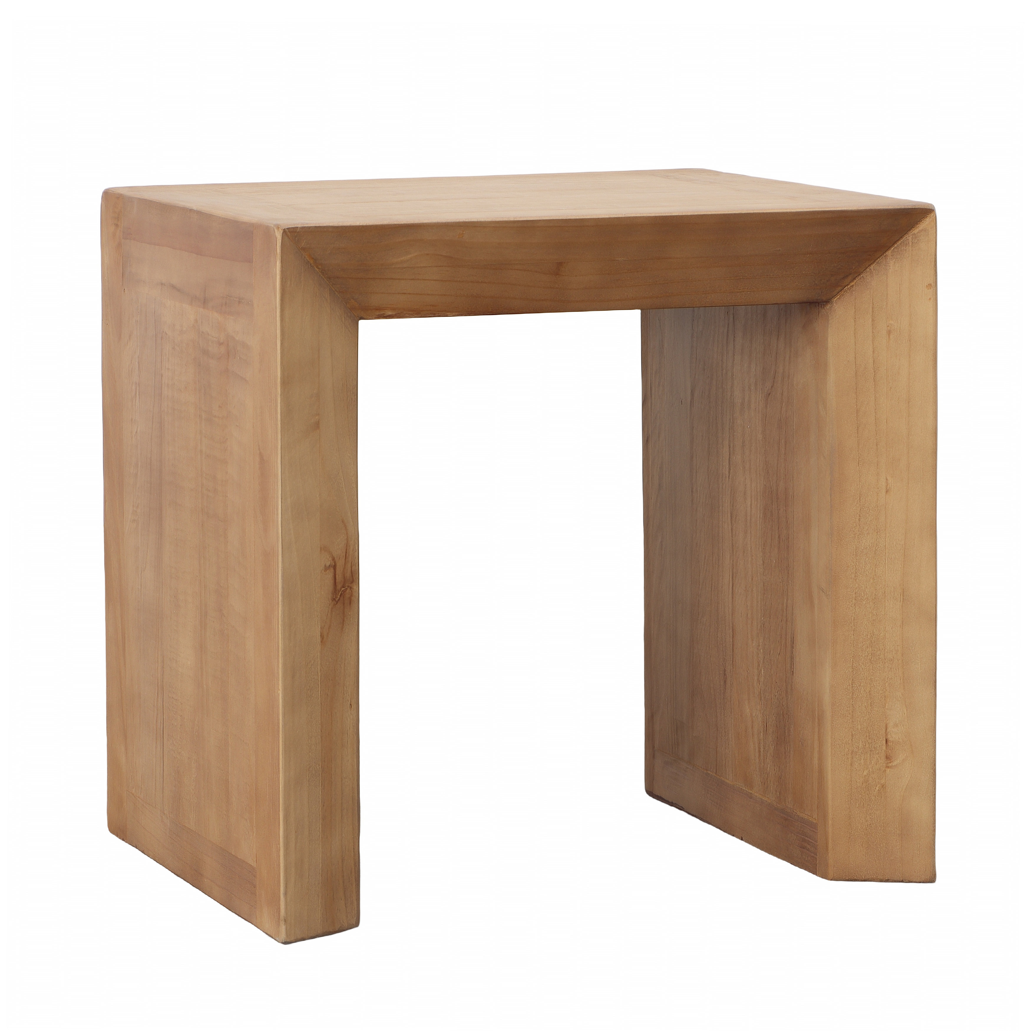 Dovetail Furniture Sonya Reclaimed Pine Wood Side Table, Natural ...