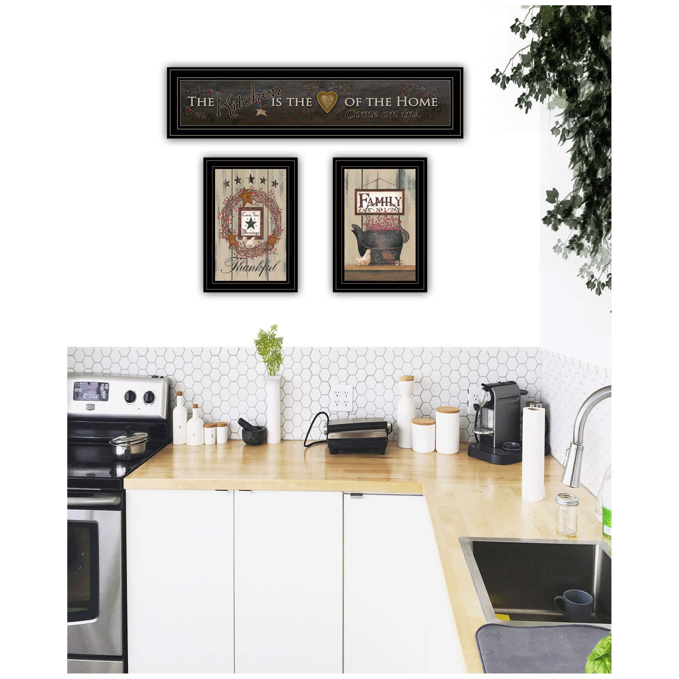 Gracie Oaks "The Primitive Kitchen Vignette" 3-Piece By Trendy Decor 4U ...