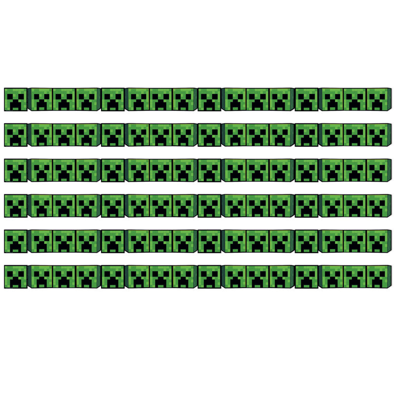 Eureka Classroom Minecraft Creeper Lineup Wide Trim Set | Wayfair