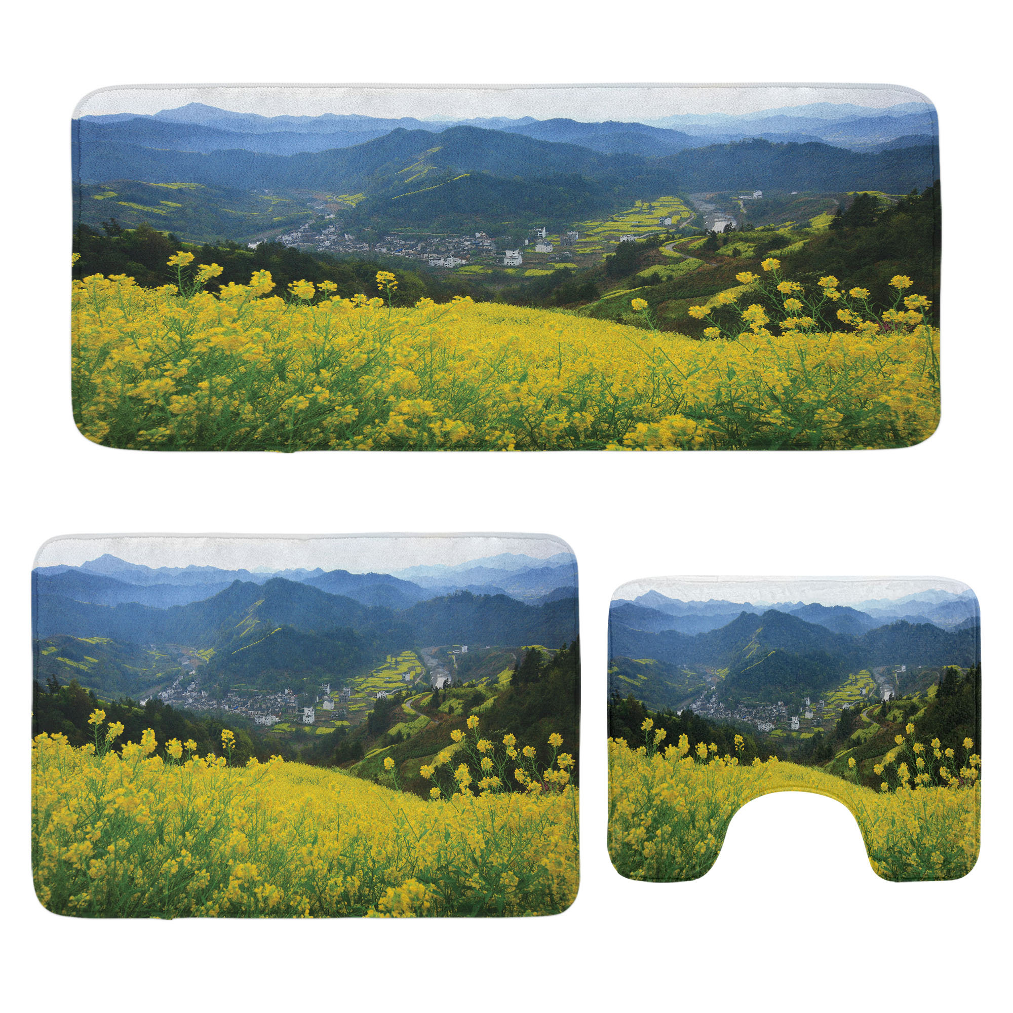 East Urban Home Farm House Bathroom Rug Set 3 Pieces U-Shape ...