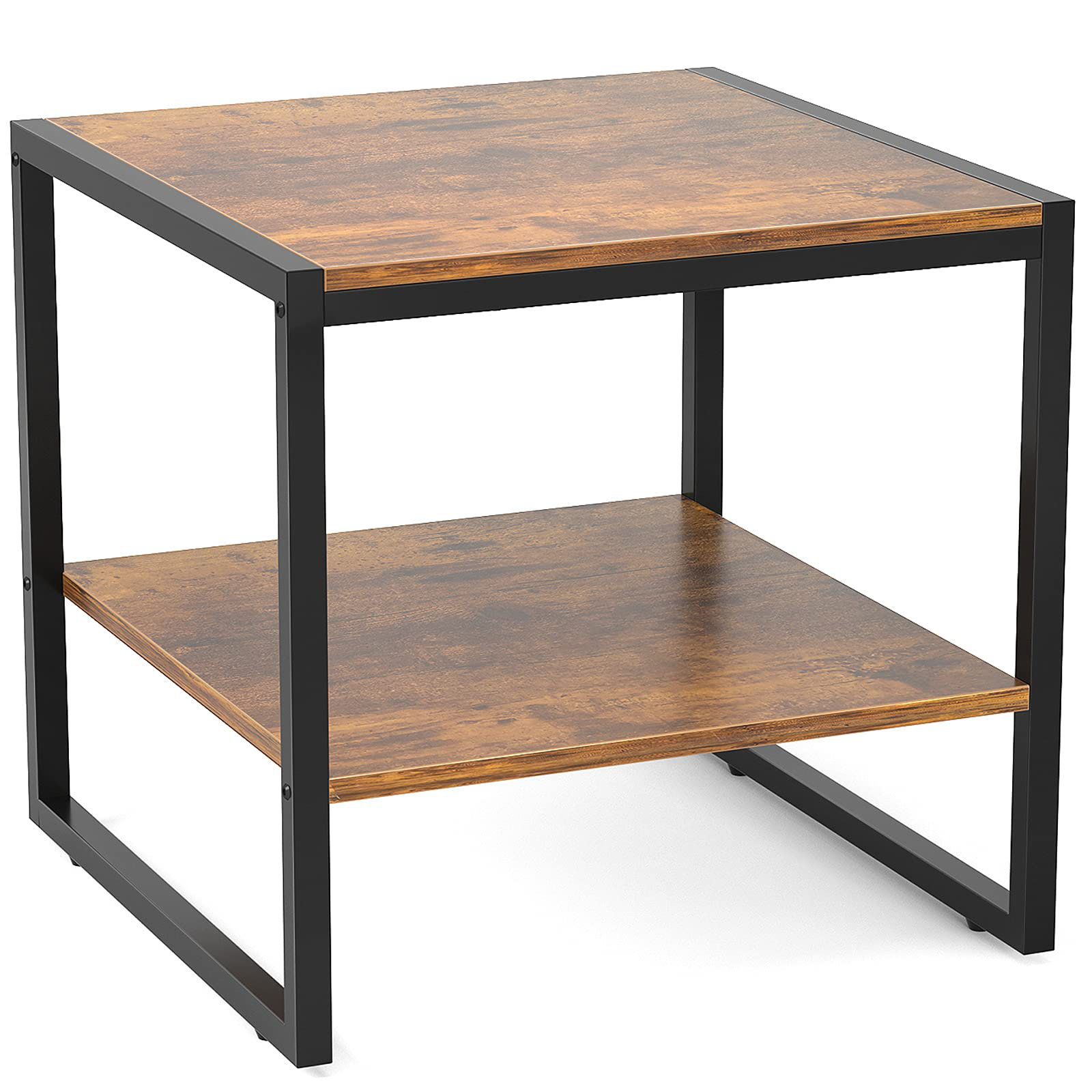 Latitude Run® Minimalist Industrial Black Oak End Table - Sturdy Square ...
