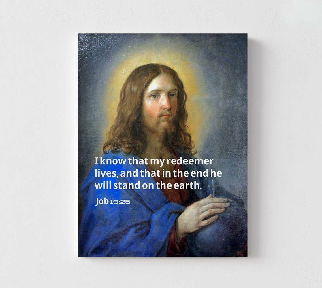 WeFrameArt Christ The Savior By Guido Reno, Framed Job 19:25 Quote ...