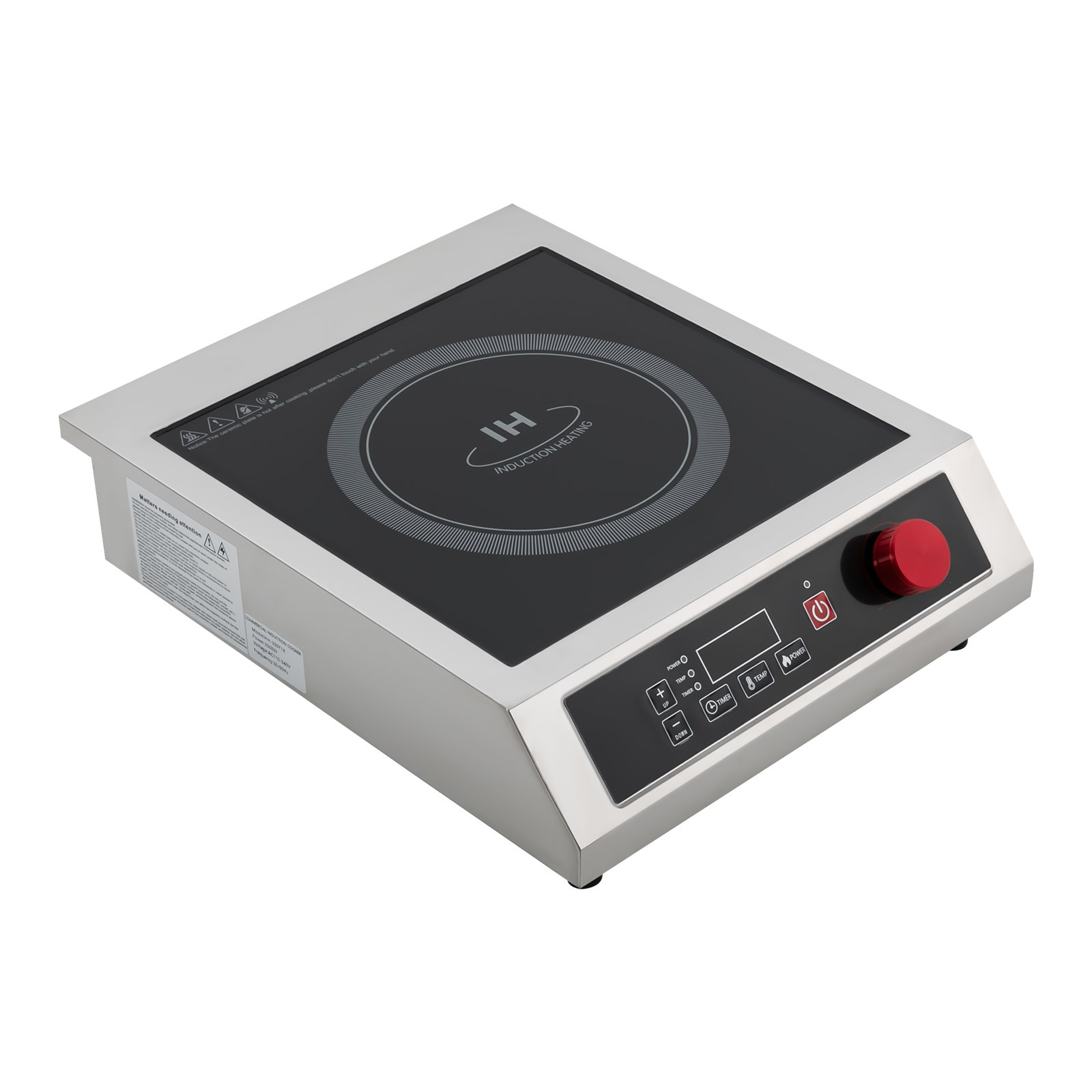 OUKANING Black 1 Burner Countertop Powerful Electric Stove with Digital ...