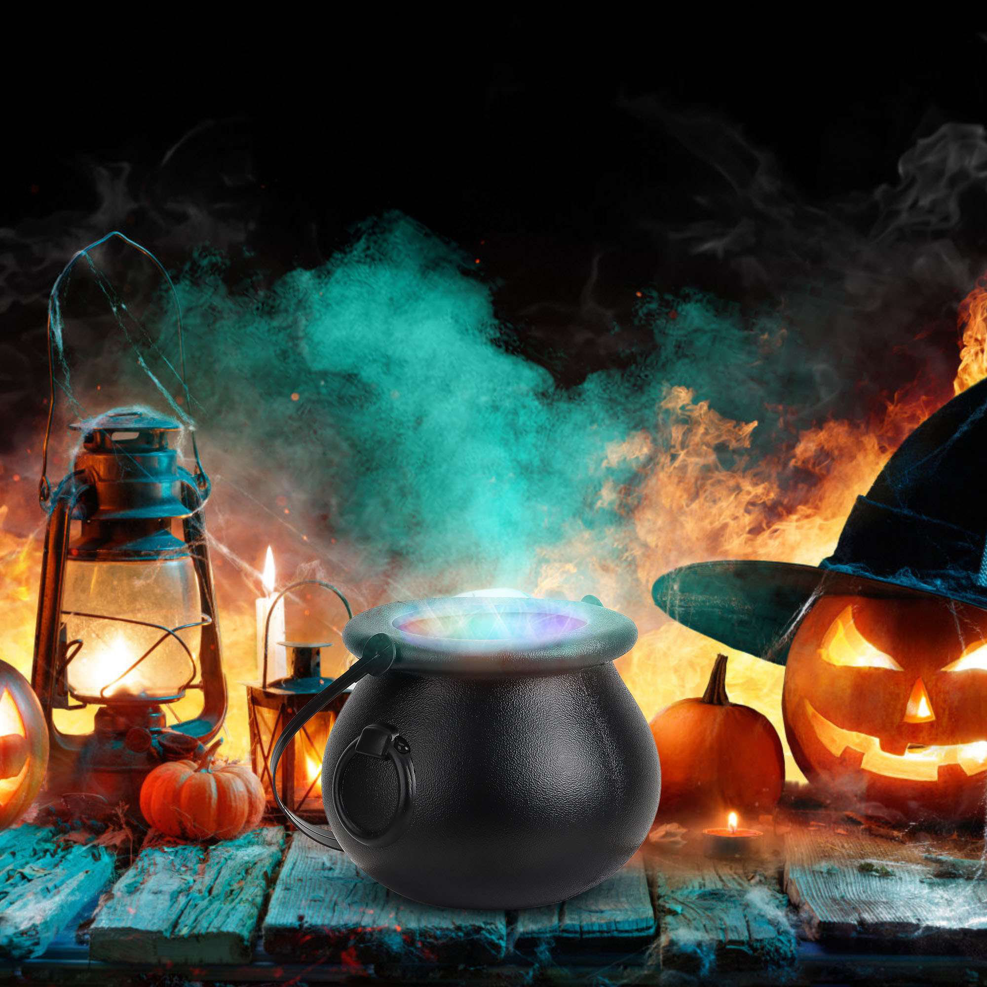 The Holiday Aisle® Halloween Mist Maker Fogger Witch Cauldron Fog Maker ...
