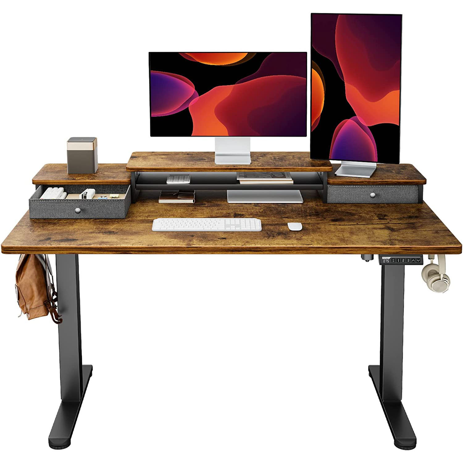 Inbox Zero Kostival Electric Height Adjustable Standing Desk with Dual ...