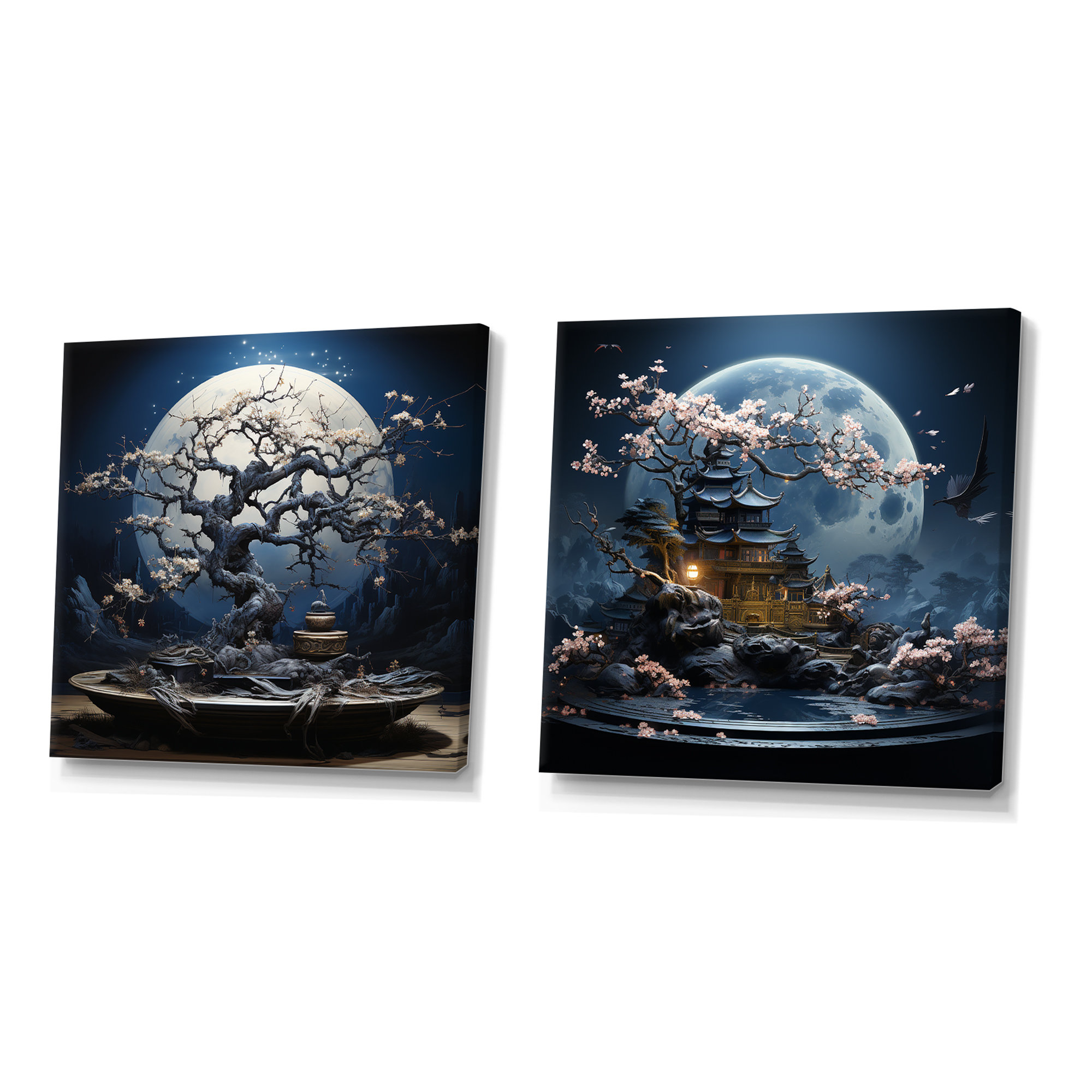 Winston Porter White Moonlit Bonsai Serenade I - Tree Bonsai Canvas ...