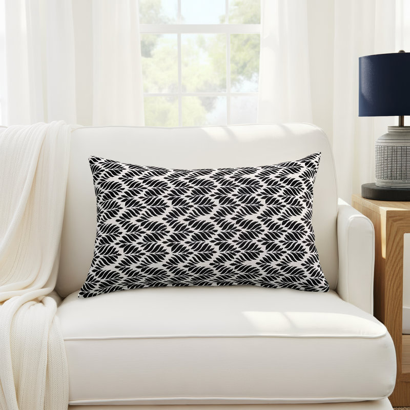 Birch Lane™ Liza Pillow Cover & Insert Rectangle in Black/White ...