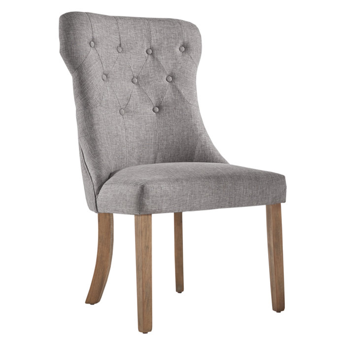Three Posts™ Irving Place Tufted Linen Wing Back Dining Chair & Reviews ...