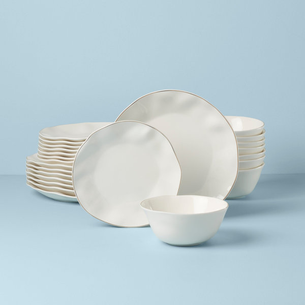Lenox Blue Bay White 24-Piece Dinnerware Set & Reviews | Wayfair