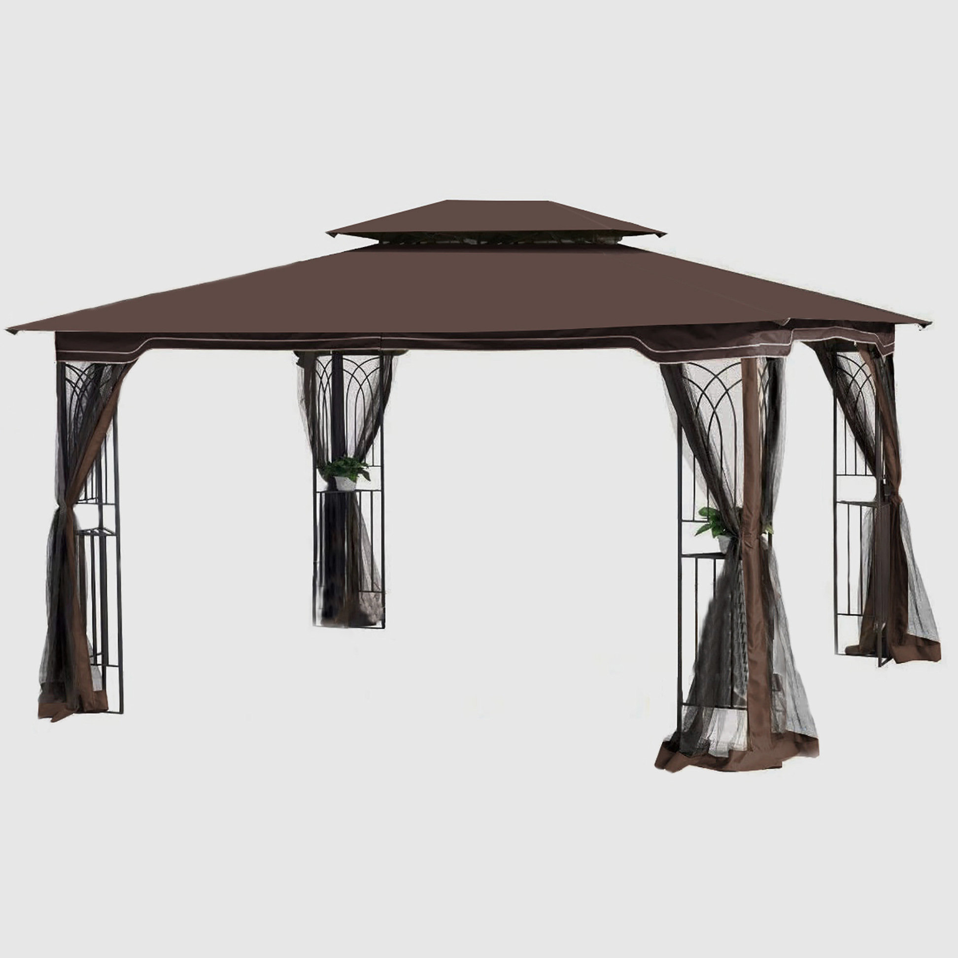 Hokku Designs Large 13x10 Gazebo With Weather- Cloth And Removable Mesh ...