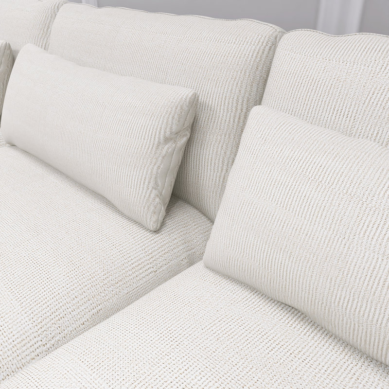 Staykiwi L-shaped Modular Sectional Sofa with Removable Back Cushions ...