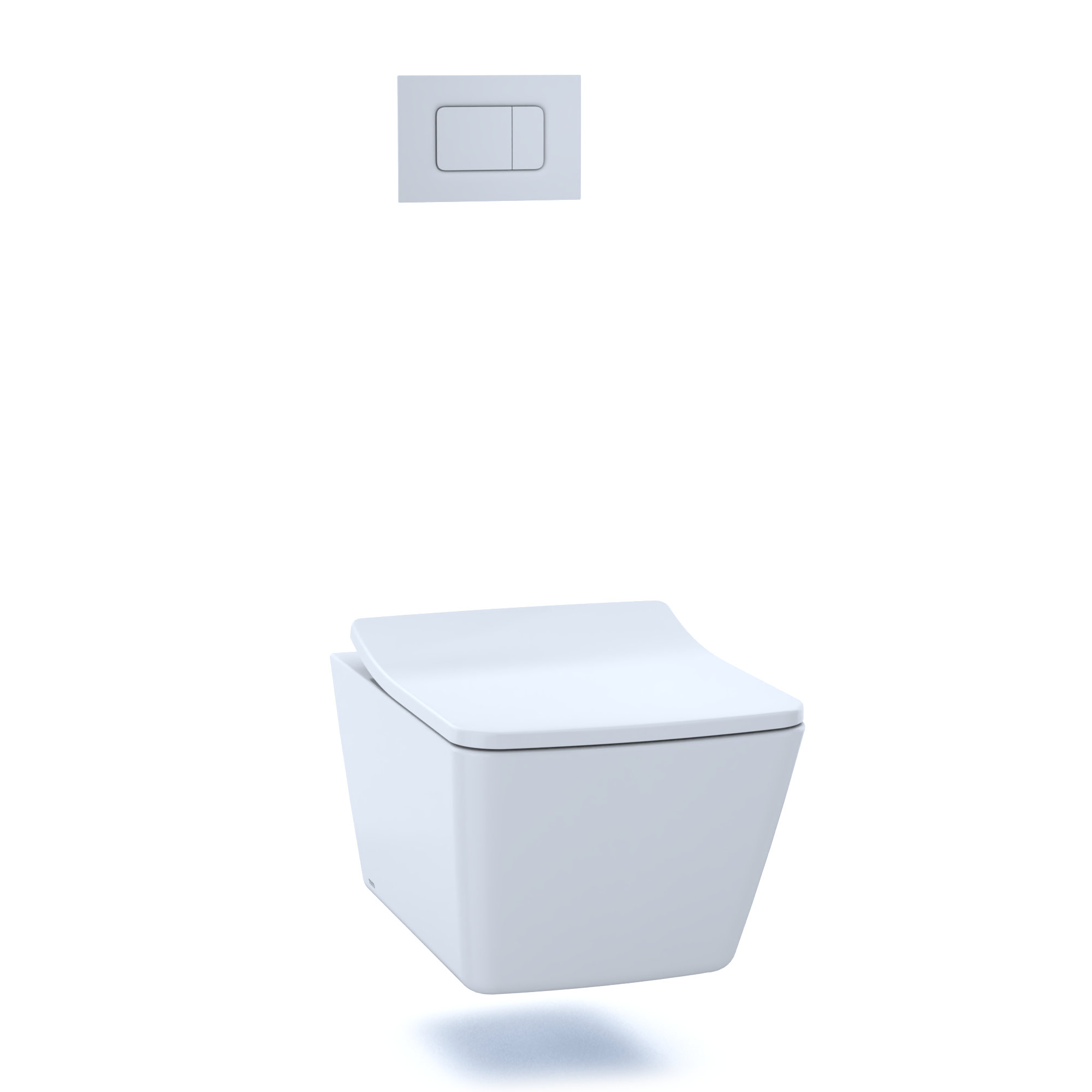TOTO Dual-Flush Square Wall Mounted Toilet with Glazed Surface (Seat ...