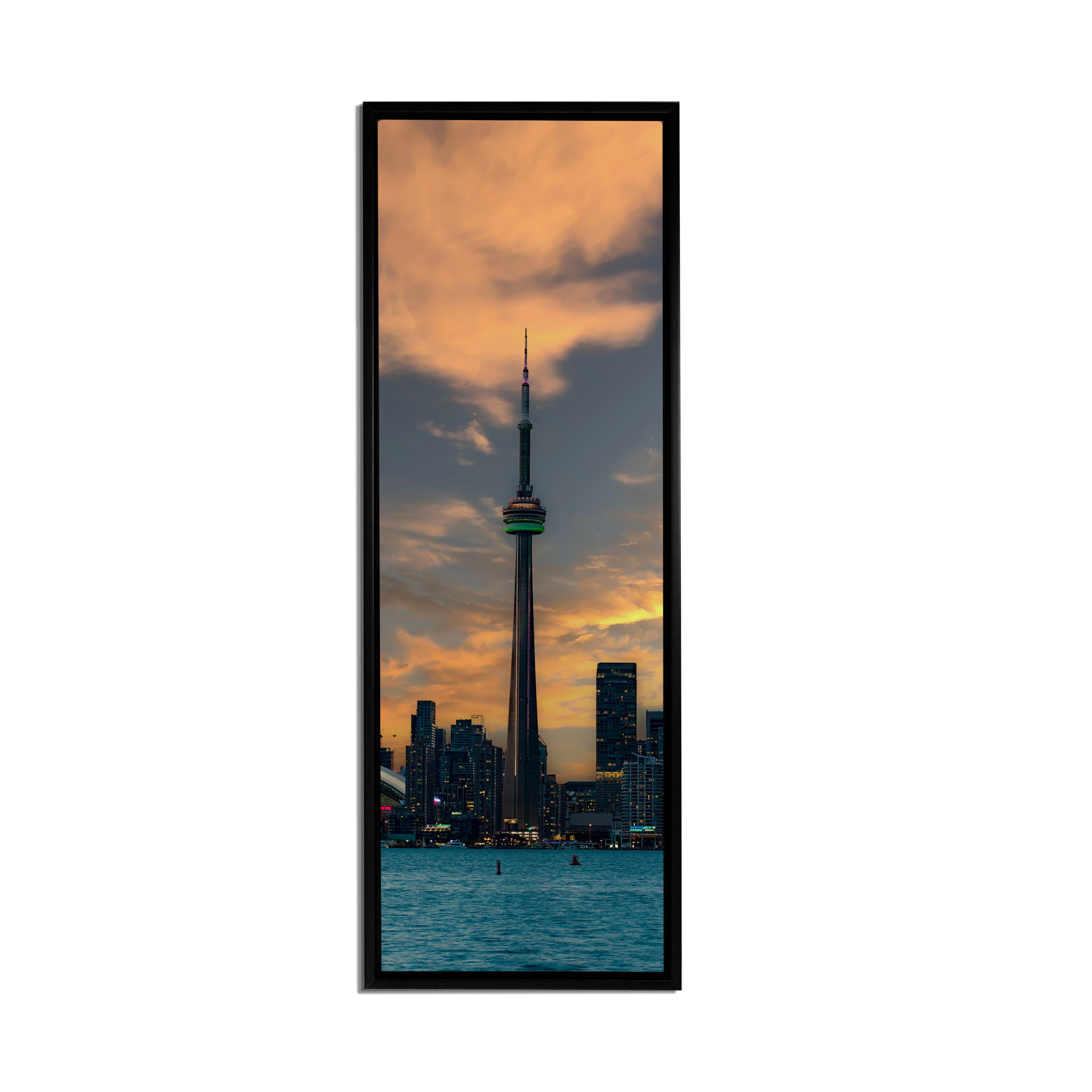 Latitude Run® Green CN Tower Toronto Skyline- Canvas Wall Decor- Hand ...
