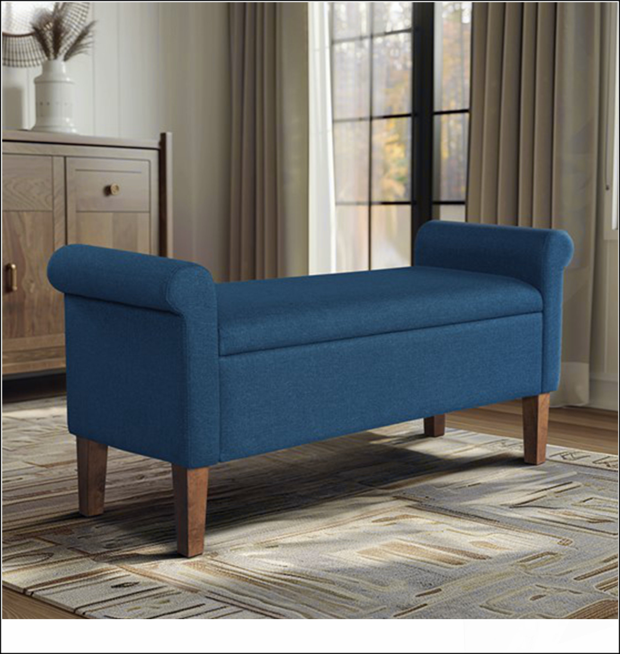 Red Barrel Studio® Flip-top Upholstered Storage Bench Simple design ...