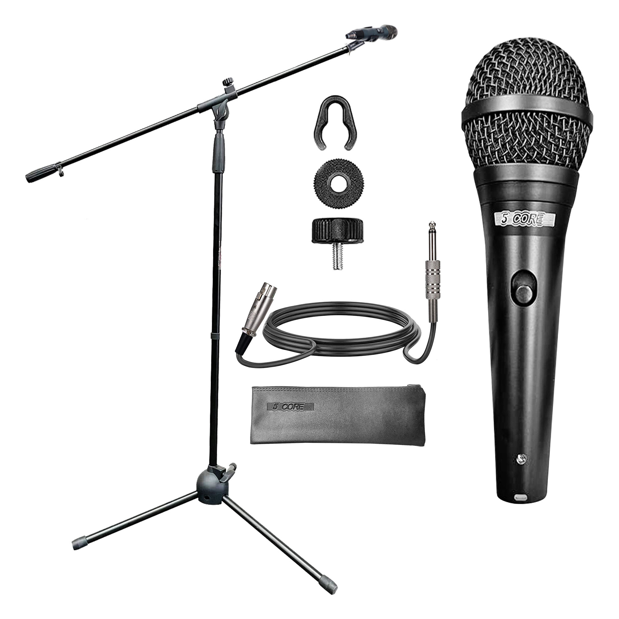 5 CORE 5 Core Tripod Mic Stand + Premium Vocal Dynamic Mic Combo ...